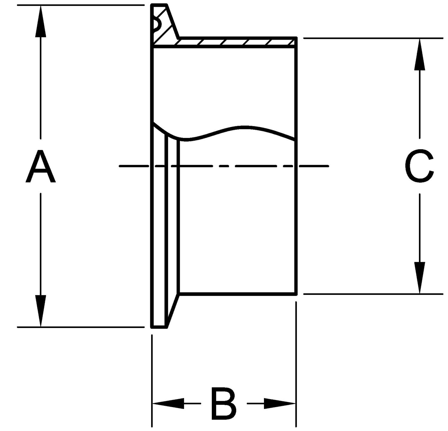 DN14WMPAS DIN 32676 CLAMP X SANITARY TUBE WELD | Steel & O’Brien ...